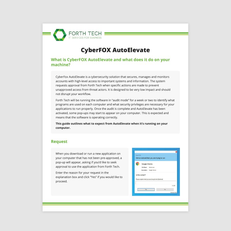 CyberFOX AutoElevate User Guide - Forth Tech
